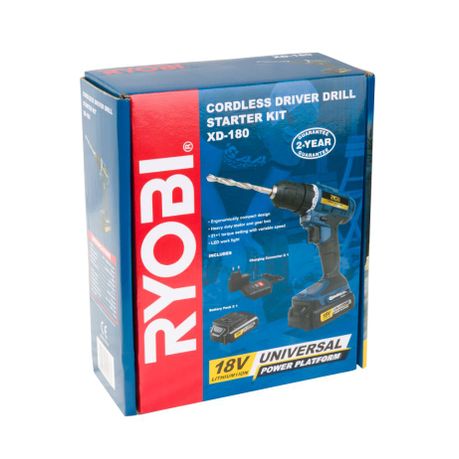 Ryobi 18V Li-ion Starter Kit Driver Drill 10 mm - XD-180 – New World