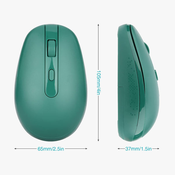 Rii RM700 Wireless Mouse 2.4G Silent Mouse with USB Nano Receiver - Gr ...