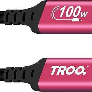 TROO Certified Ultra Fast Charge 100W Type-C Silicone Baby Pink - 1 Me ...