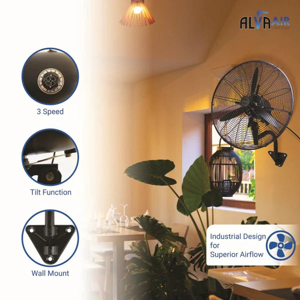 ALVA CS604 Industrial Design 50cm Wall Fan – New World