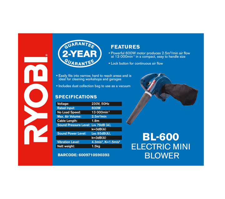 Ryobi Mini Blower 600W BL-600 | New World