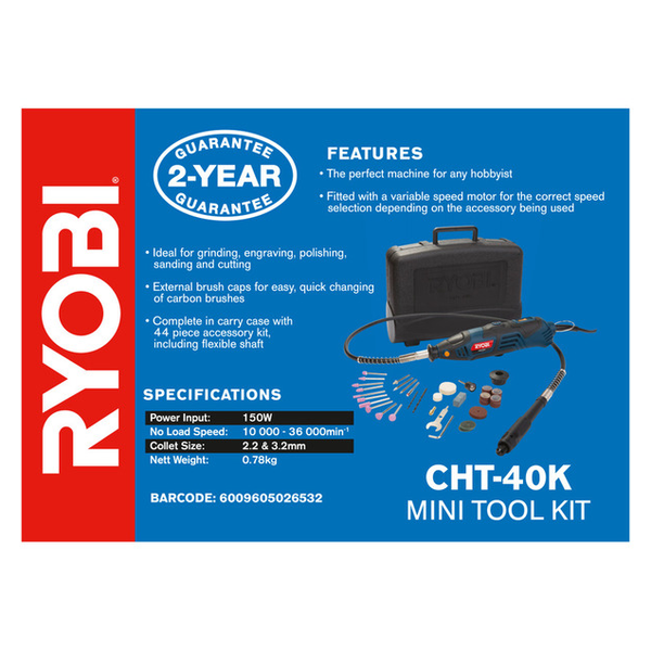 Ryobi Mini Tool Kit with 42 Piece Accessory 150W CHT-40K – New World