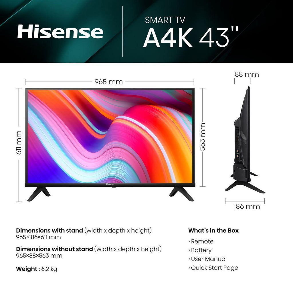 Hisense 43A4K FHD Smart TV - 43" – New World