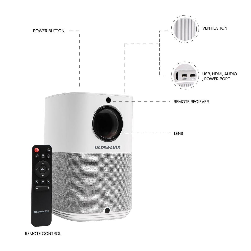 Ultra-Link PJ20 Portable Smart Projector – New World