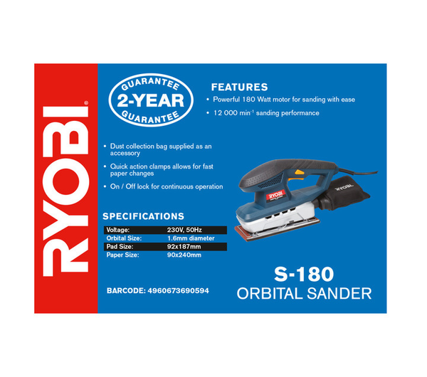 Ryobi Orbital Sander 180 W S-180 – New World