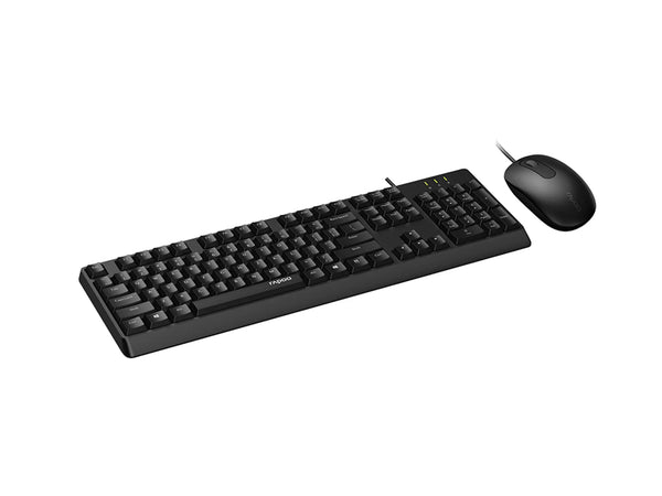 Rapoo X130PRO USB Wired Optical Keyboard and Mouse Combo Black – New World