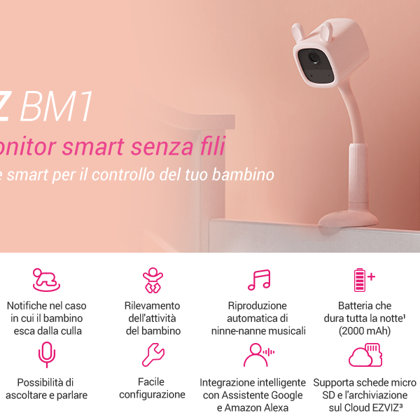 Ezviz BM1 Battery Baby Monitor - PInk – New World